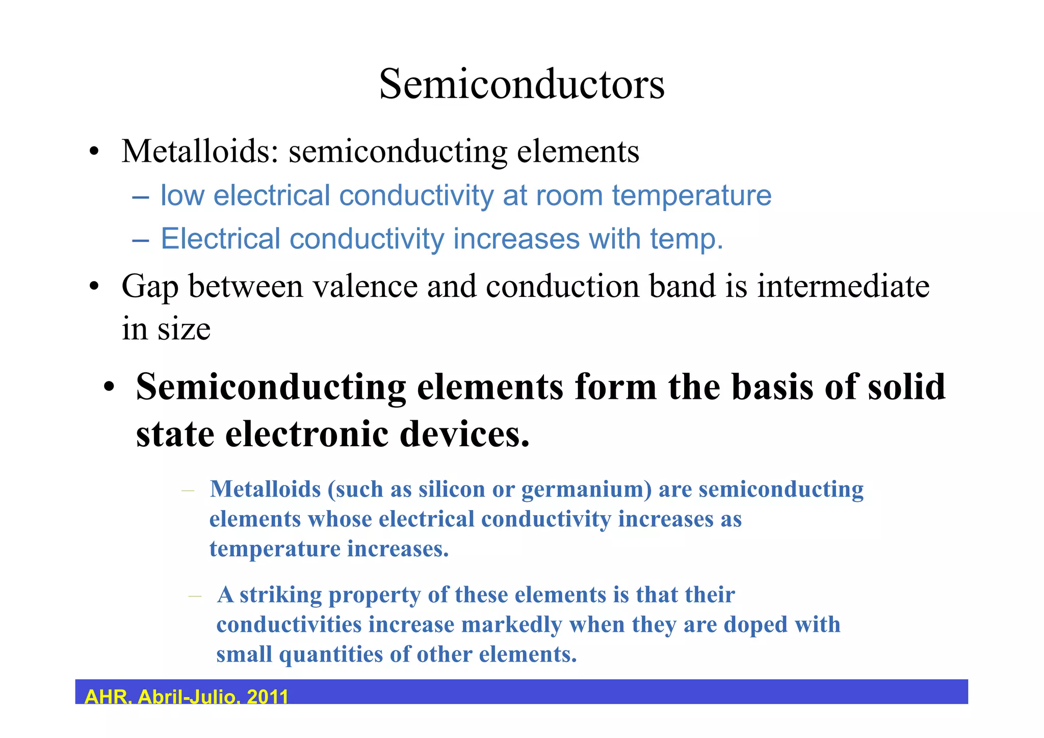 Solids, Conductors, Insulators & Semiconductors | PDF