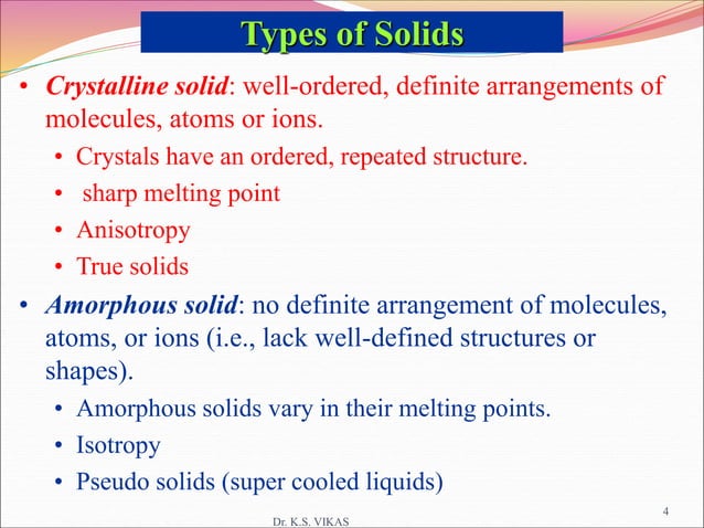 The Solid State For Class XII | PPT