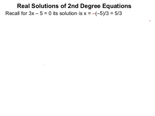 21 solutions of 2nd degree equations