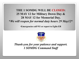 1 SOMDG Closure Notification | PPTX