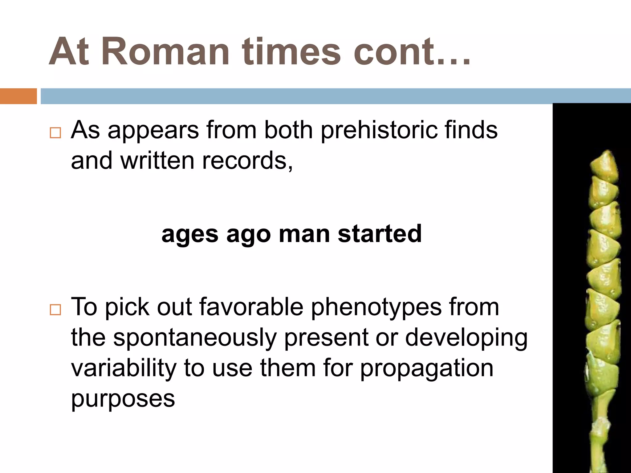Some facts about plant breeding before the discovery of mendelism | PPTX