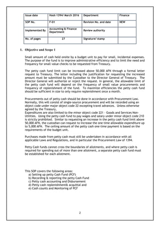 1 sop petty cash management | PDF