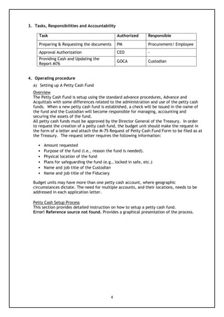 Petty Cash Procedures
