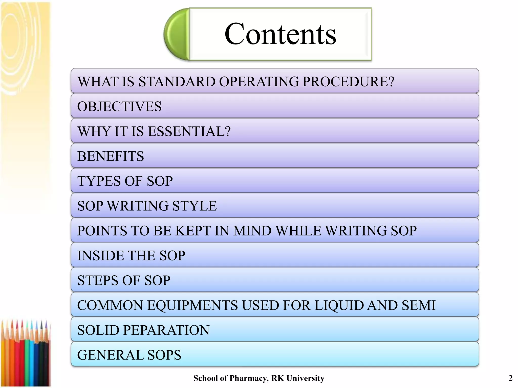 standard operating procedure pharmacy | PPTX