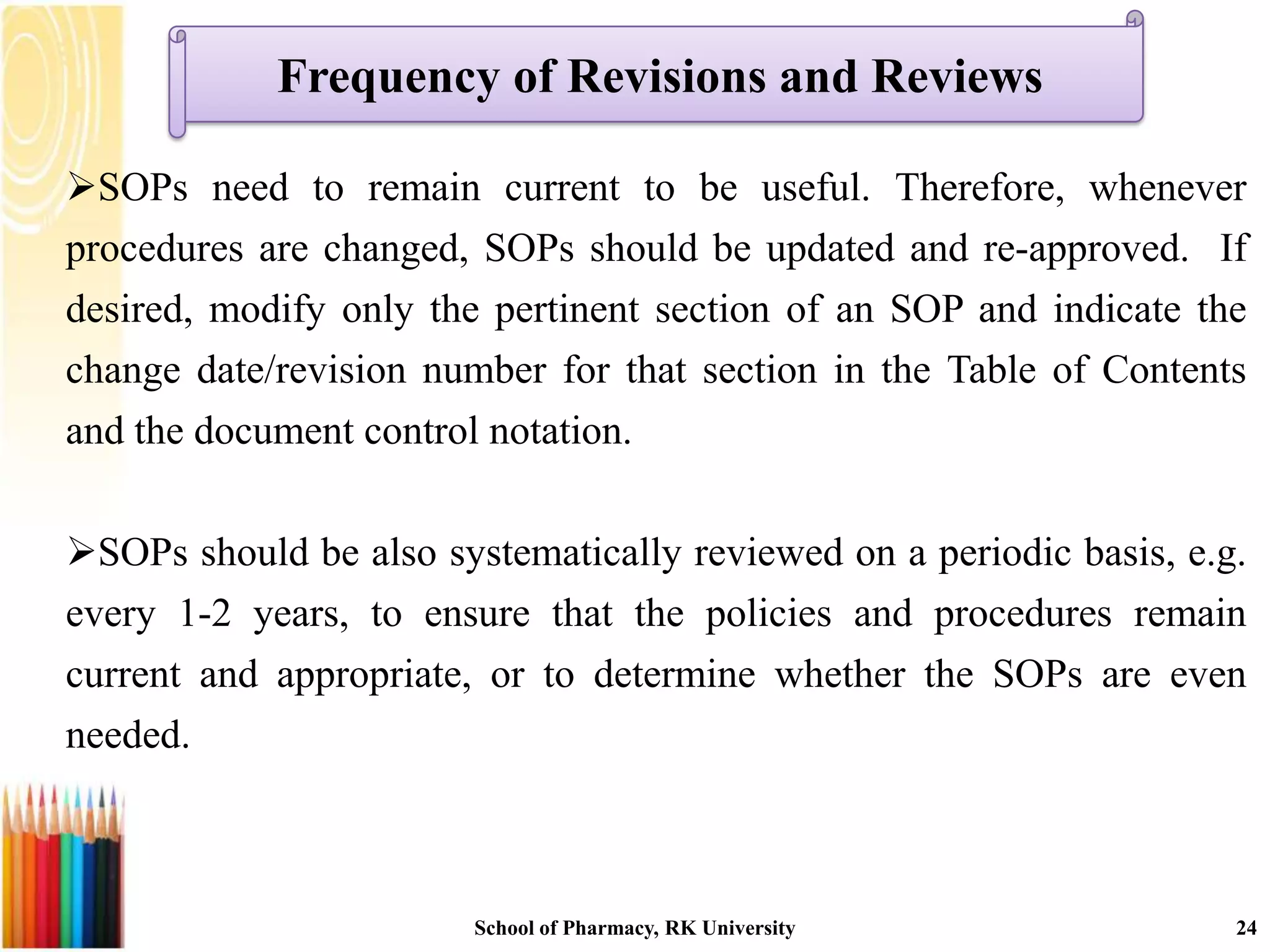 standard operating procedure pharmacy | PPTX
