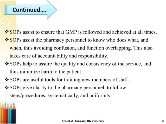 standard operating procedure pharmacy | PPTX | Pharmaceutical Industry ...