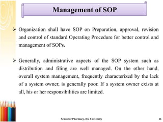 standard operating procedure pharmacy | PPTX