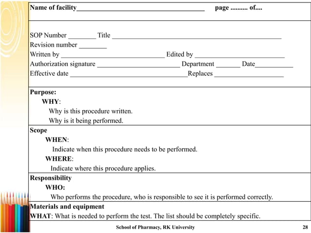 standard operating procedure pharmacy | PPTX | Pharmaceutical Industry | Industries