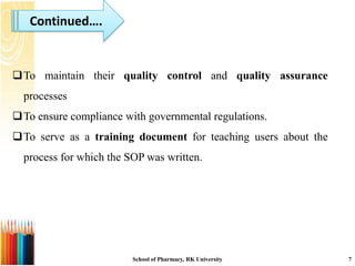 standard operating procedure pharmacy | PPTX