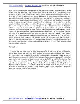 Poem 1 - Poem at Thirty Nine by Alice Walker | DOCX | Funeral ...