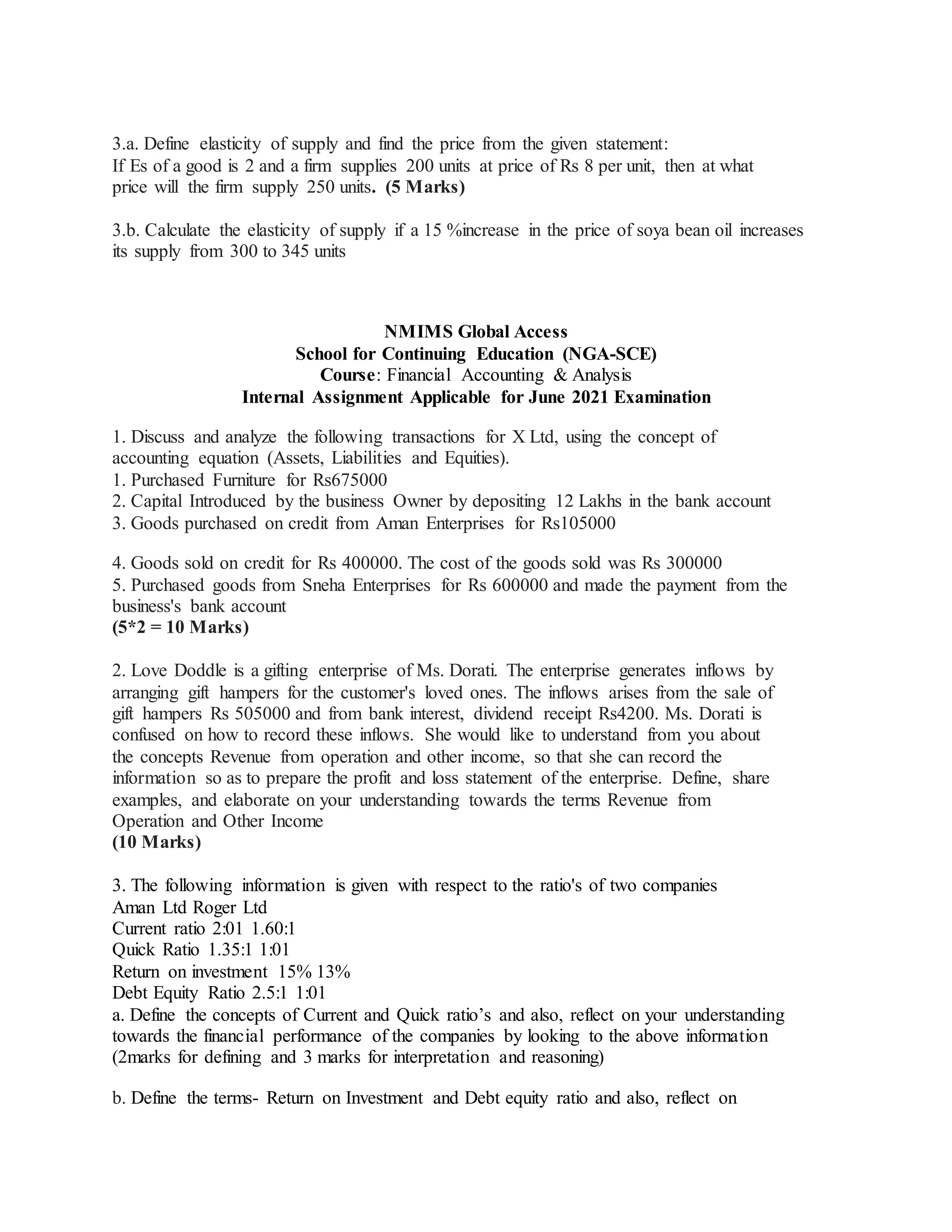 1st Sem Nmims June 2021 Solved Assignments Pdf 