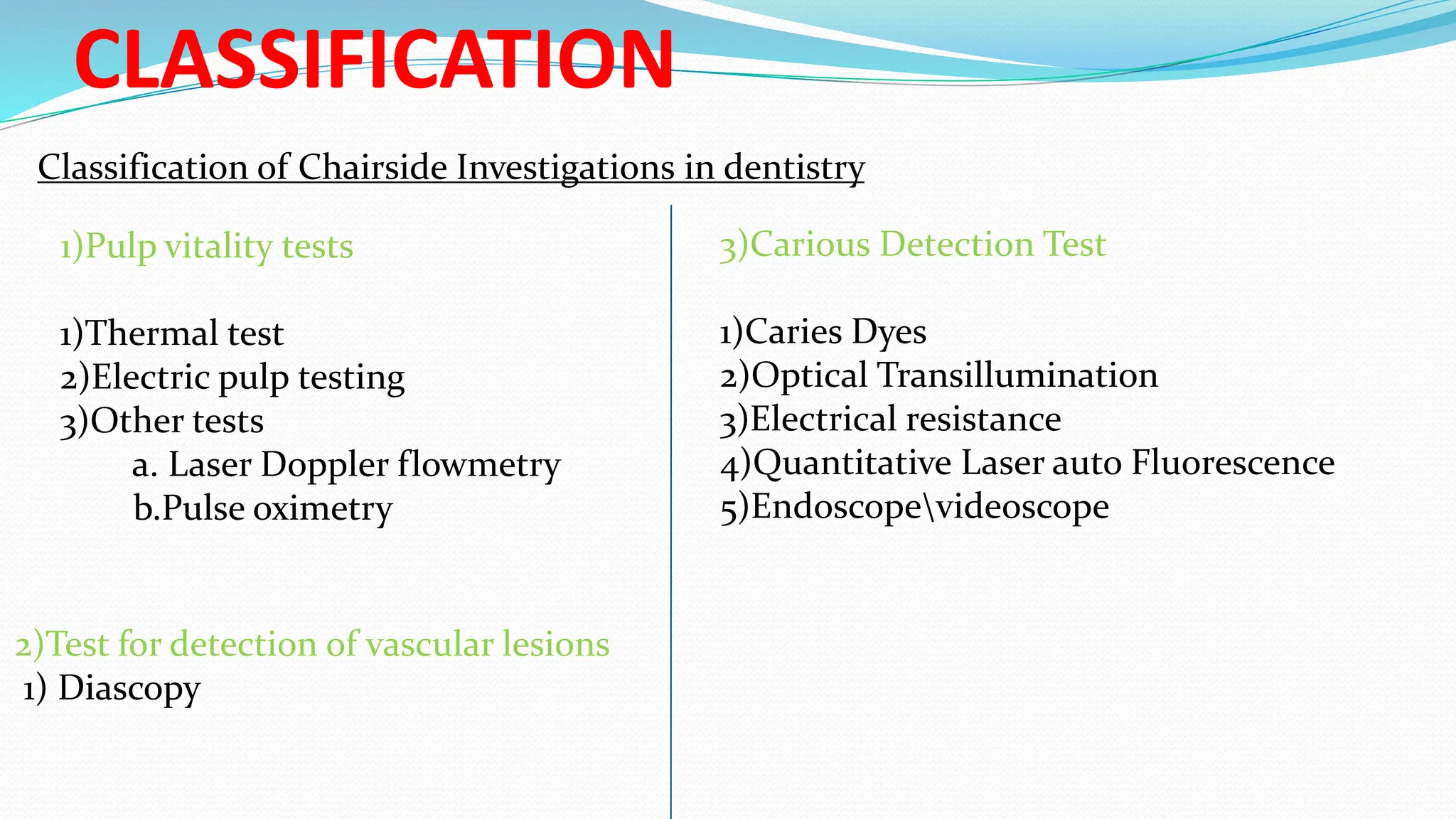 1st.Chairside Investigations in dental care.pptx