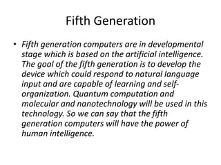 1st ---5th generations and it's advantages and | PPTX