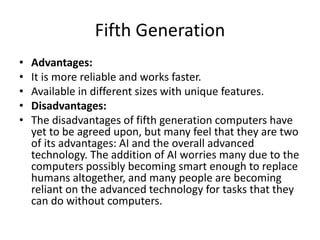 1st ---5th generations and it's advantages and | PPTX