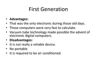 1st ---5th generations and it's advantages and | PPTX