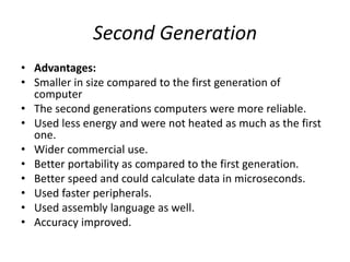 1st ---5th generations and it's advantages and | PPTX