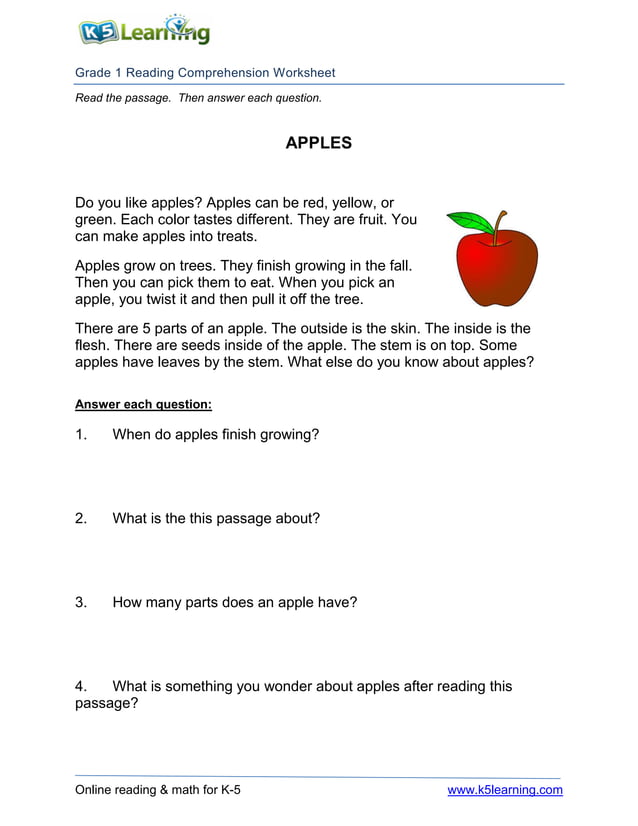 1st grade-1-reading-apples | PDF