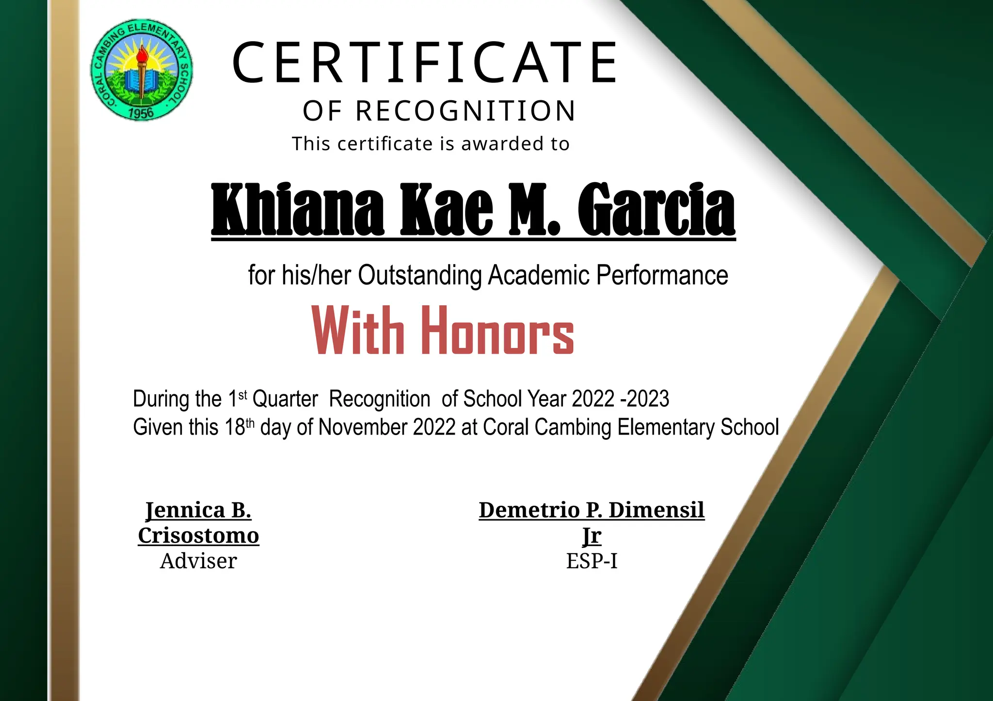 FIRST QUARTER-RECOGNition-CERTIFICATE.pptx