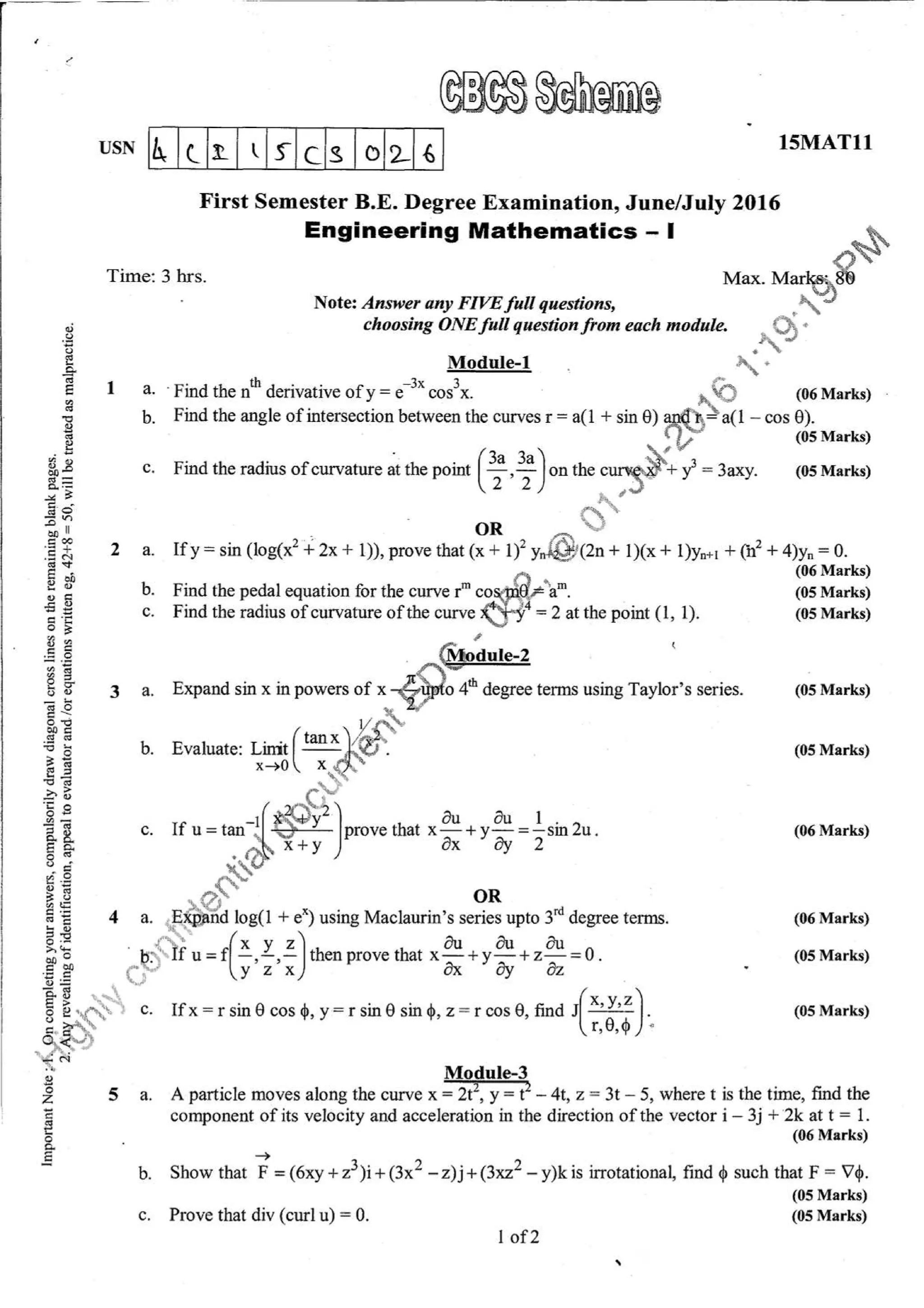 1st and 2nd semester VTU BE CBCS Scheme P cycle question papers june ...