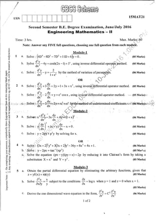 1st and 2nd semester VTU BE CBCS Scheme P cycle question papers june ...