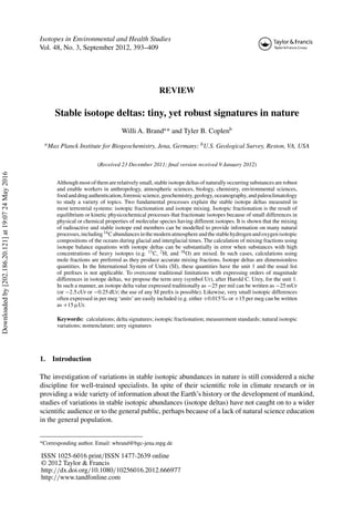 #1 stable isotope deltas tiny yet robust signatures in nature | PDF