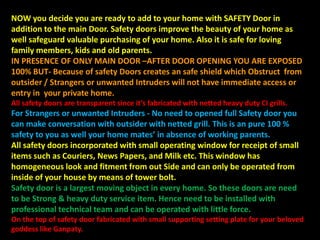 1 stainless steel safety door presentation | PDF