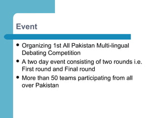 1st all pakistan multilingual debating competition | PPT