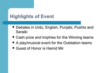 1st all pakistan multilingual debating competition | PPT