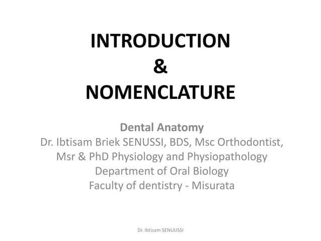 Introduction of dental anatomy | PDF | Dental Health | Diseases and ...