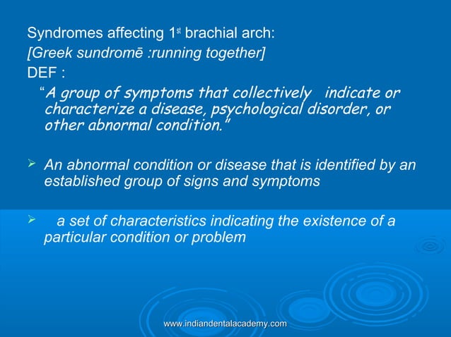 1st arch syndromes /prosthodontic courses | PPT
