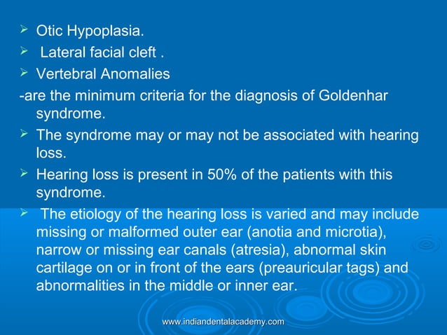 1st arch syndromes /prosthodontic courses | PPT