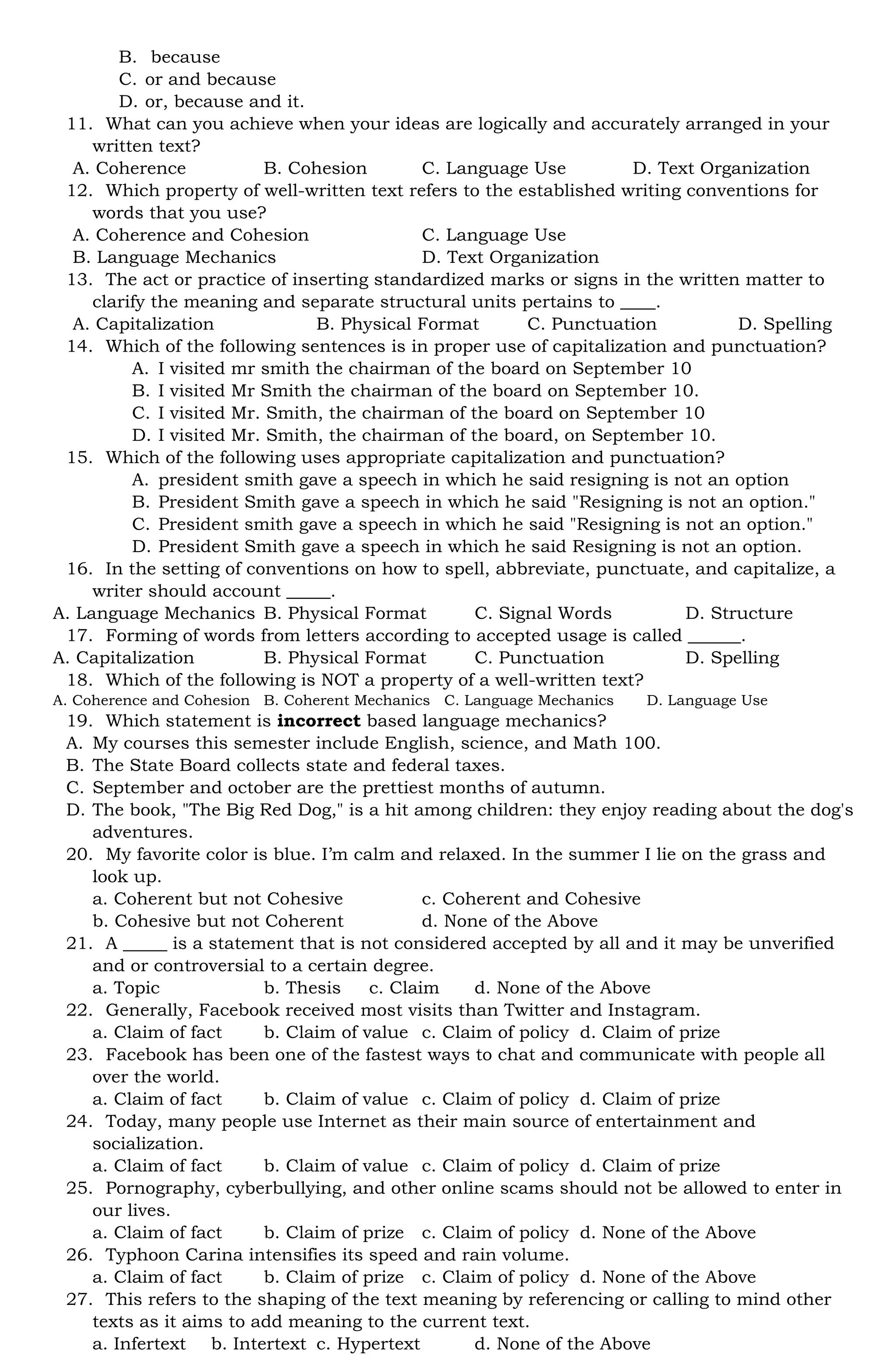 1st Quarter examination in reading .docx