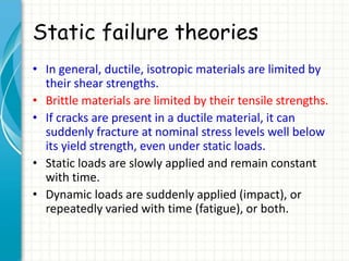 1 static failure theories ductile r1 | PPTX