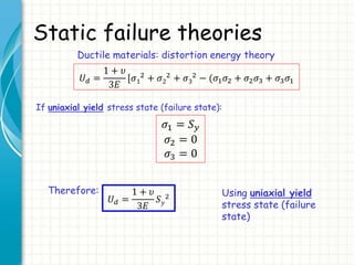1 static failure theories ductile r1 | PPTX