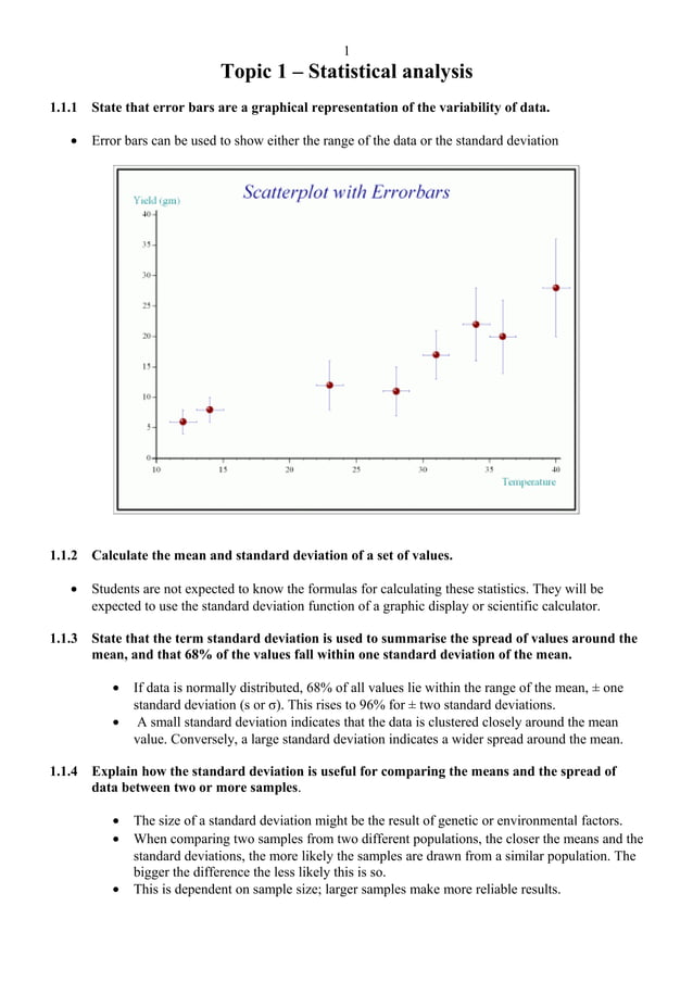 1 statistical analysis notes | PDF