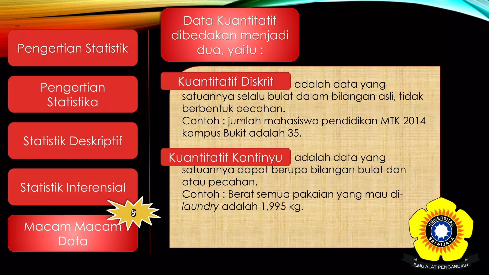 statistika dan macam macam data | PPT