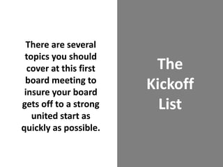 20 Steps to a Better 1st Board Meeting | PPT