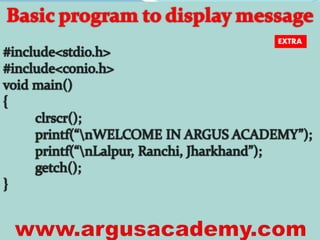 C programming basics | PPSX | Programming Languages | Computing