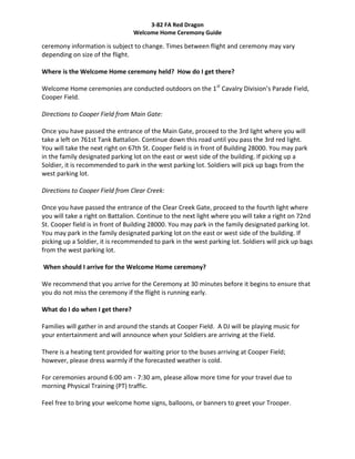 Welcome Home Ceremony Guide | DOCX