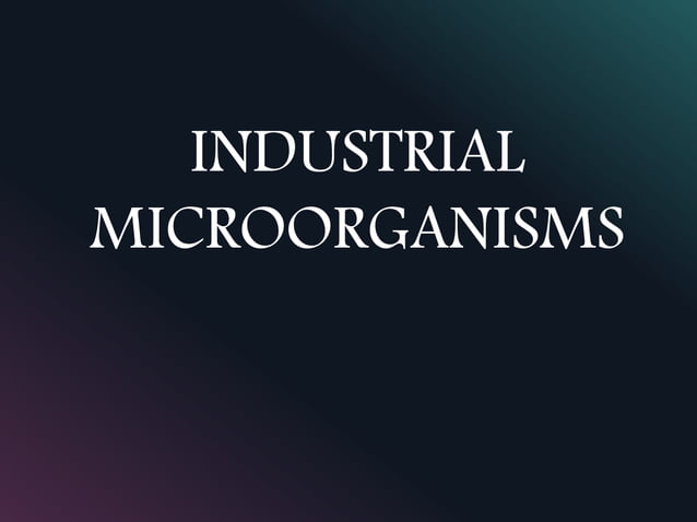 Industrial Microorganisms | PPTX