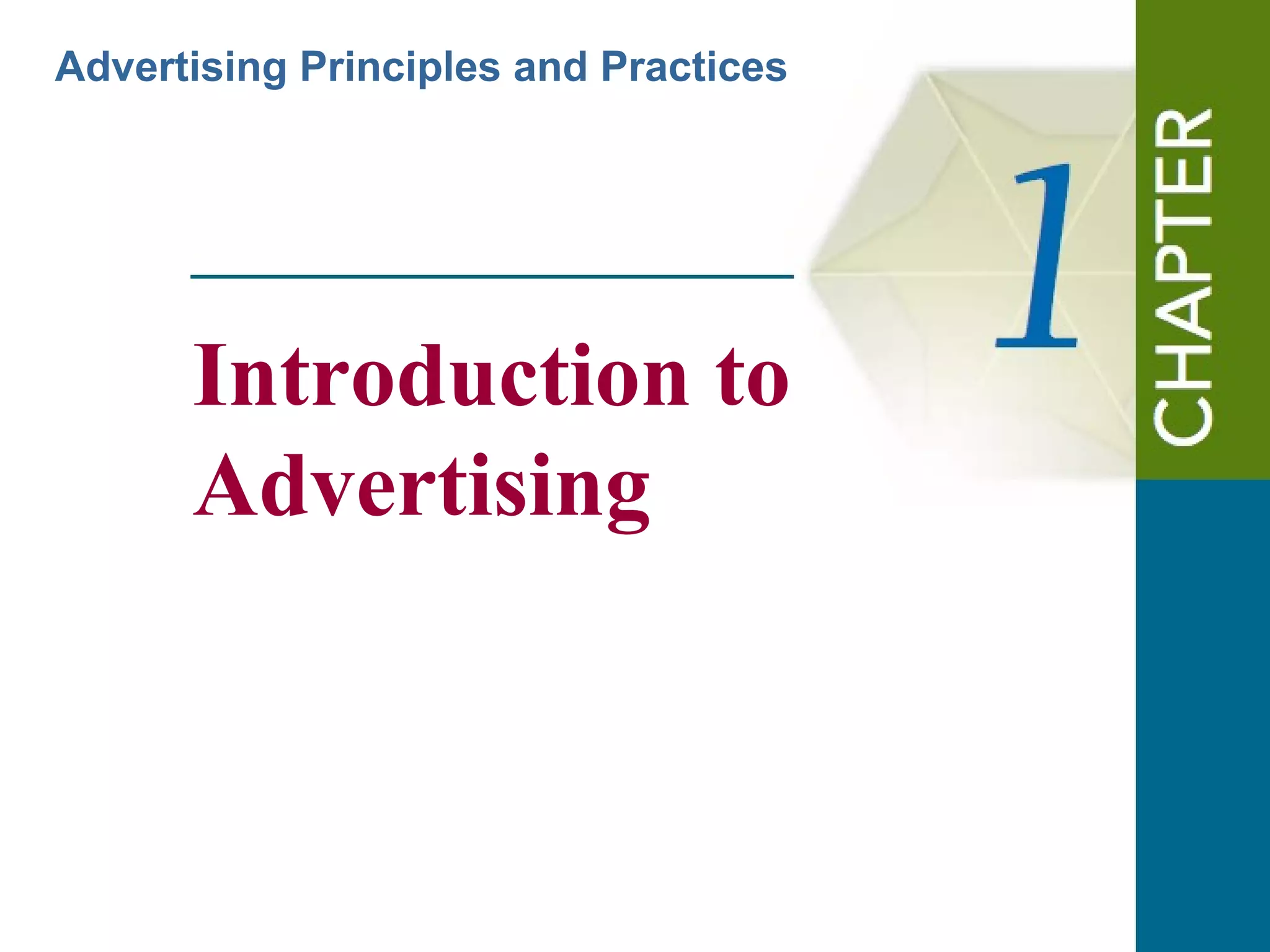 1st Chapter Introduction to Advertising.. | PPT