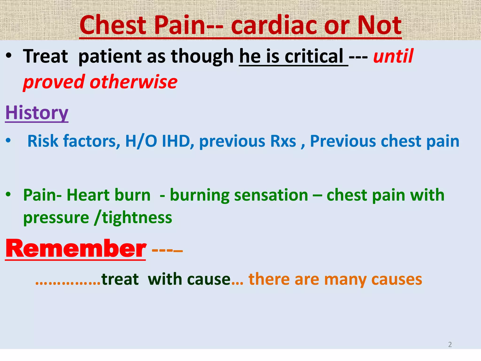 Chest Pain- Differential Diagnosis | PPTX