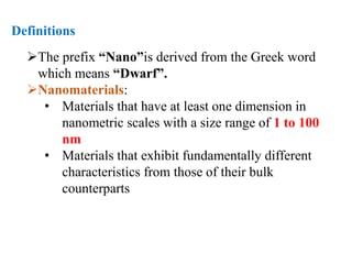 Introduction to nano materials for Engineering students | PPT
