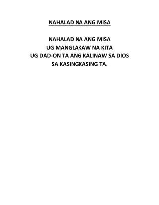 1 st communion mass songs copy | DOCX