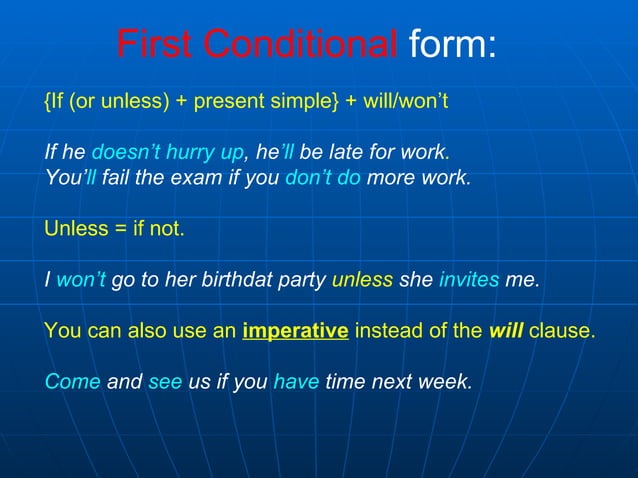 1st conditional and future time clauses | PPT