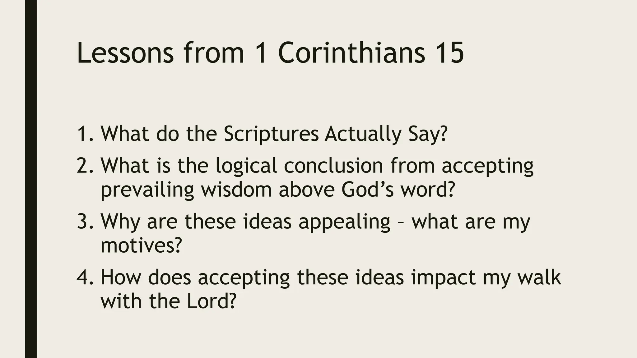 1st Corinthians 15 - Short outline of sermon on 1st Corinthians 15 | PPTX