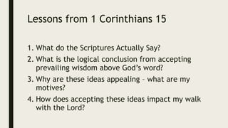1st Corinthians 15 - Short outline of sermon on 1st Corinthians 15 | PPTX