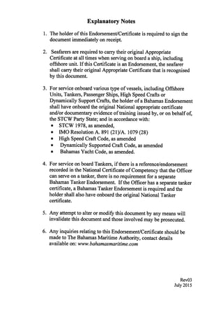 ETO certificate bahamas | PDF