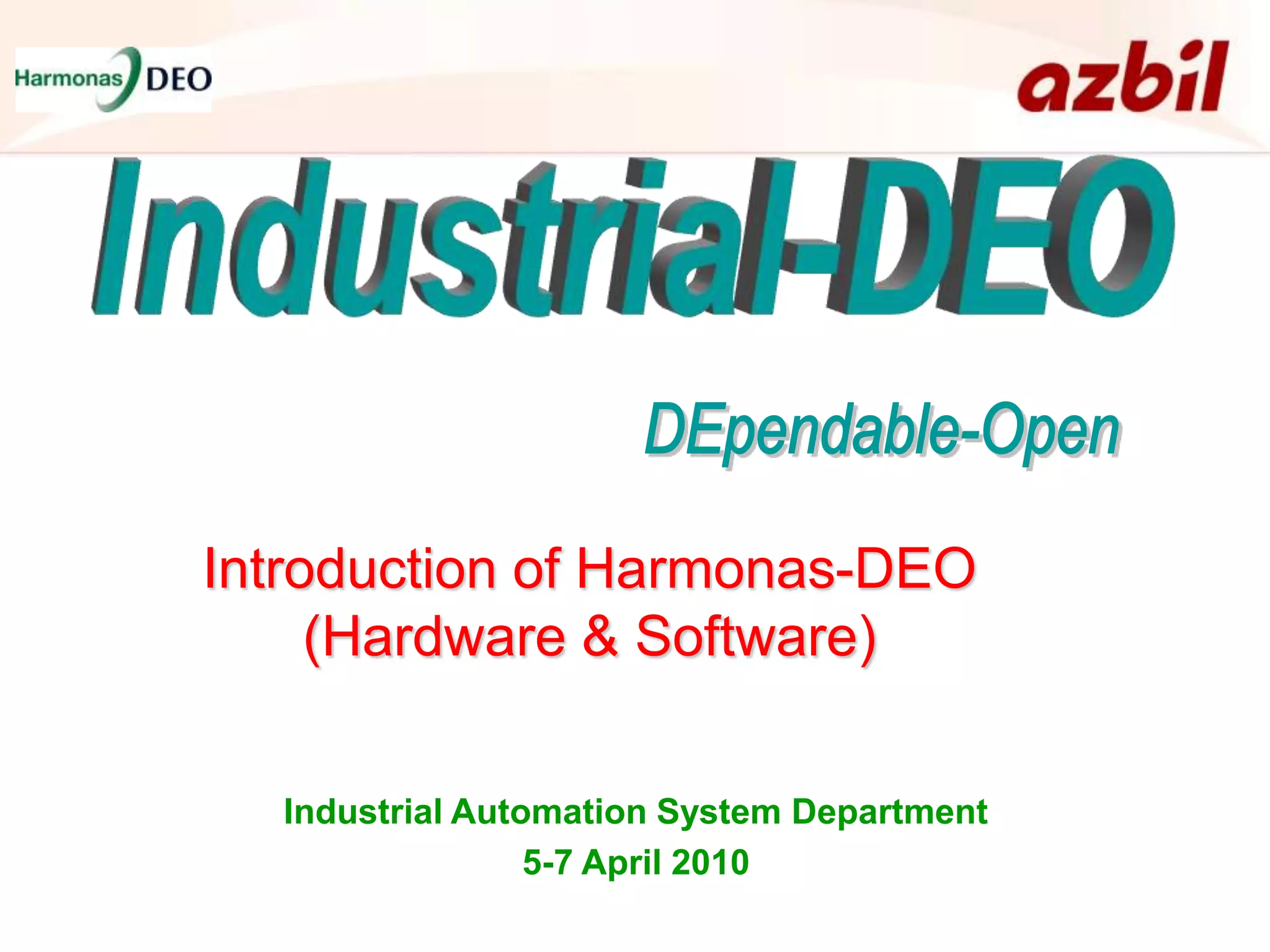 1st day Introduction of Harmonas-DEO (Hardware & Software) azbil.ppt