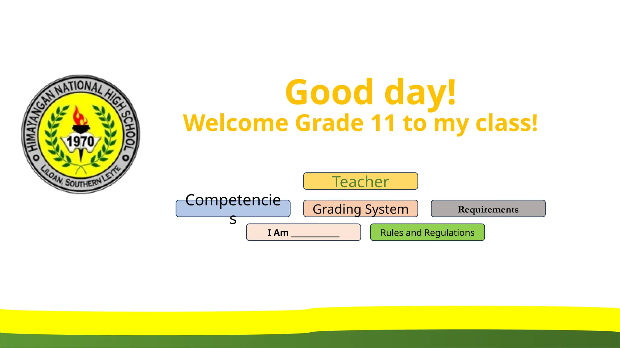 Presentation for the 1st day of class English | PPTX